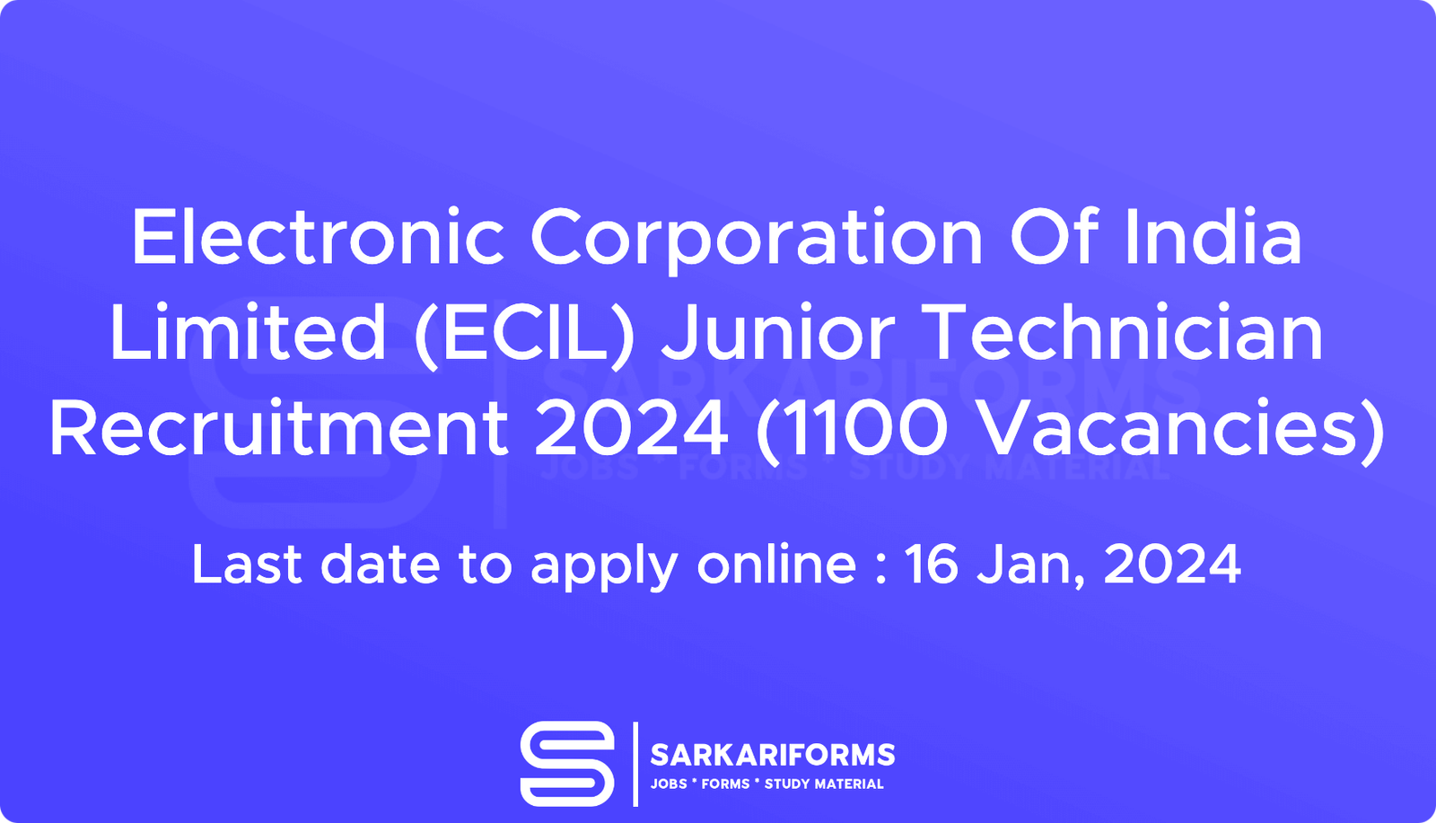 Electronic Corporation Of India Limited (ECIL) Junior Technician ...